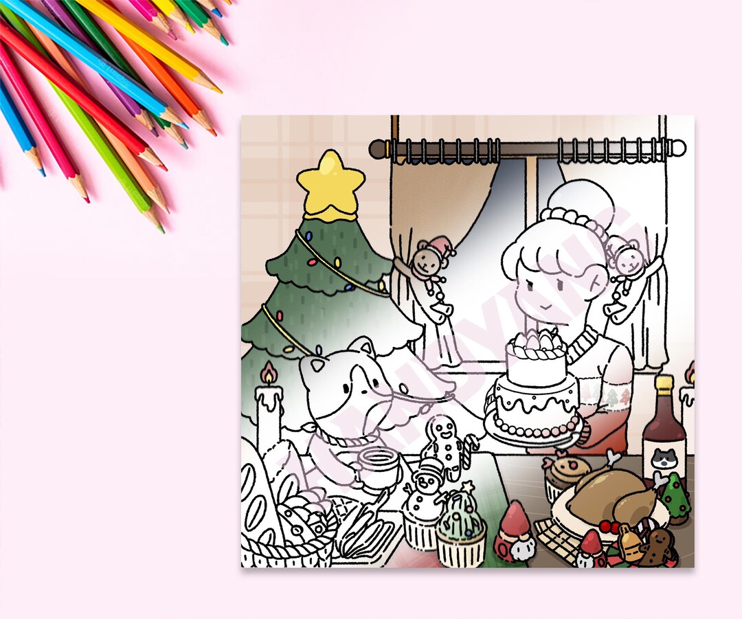 Christmas DIGITAL COLORING PAGE - Etsy