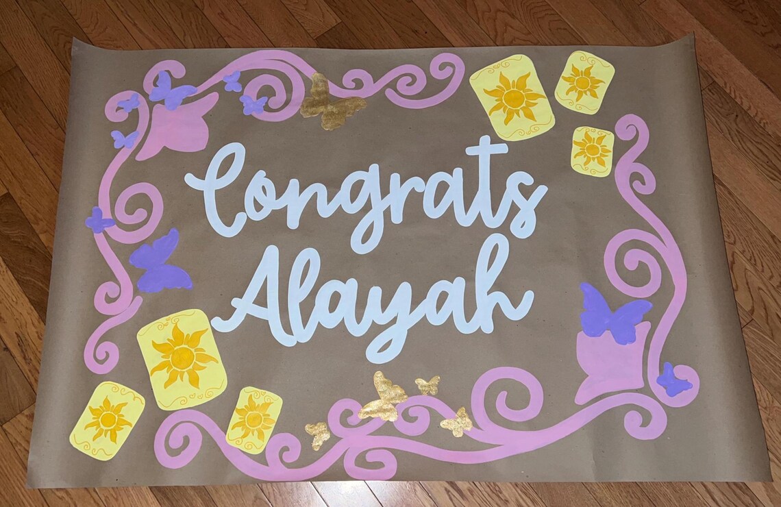Hand-painted Tangled Inspired Banner - Etsy