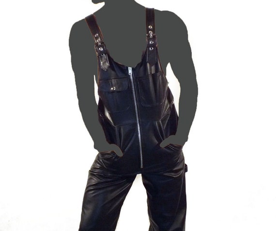 Genuine Real Leather Black Dangri with Zipper Party Wear | Etsy