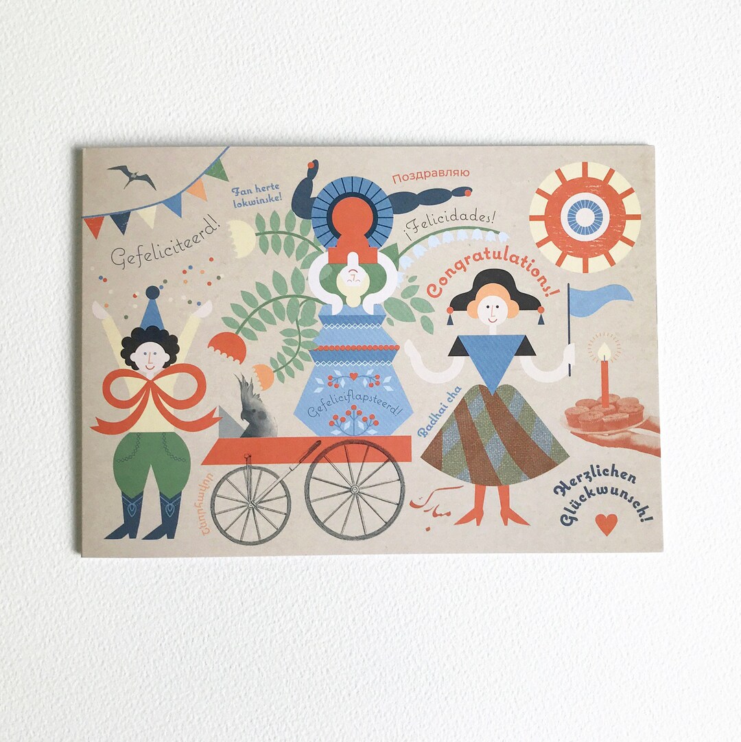 Congratulations Card: Multi-language Greeting, Eco-friendly A5 - Etsy
