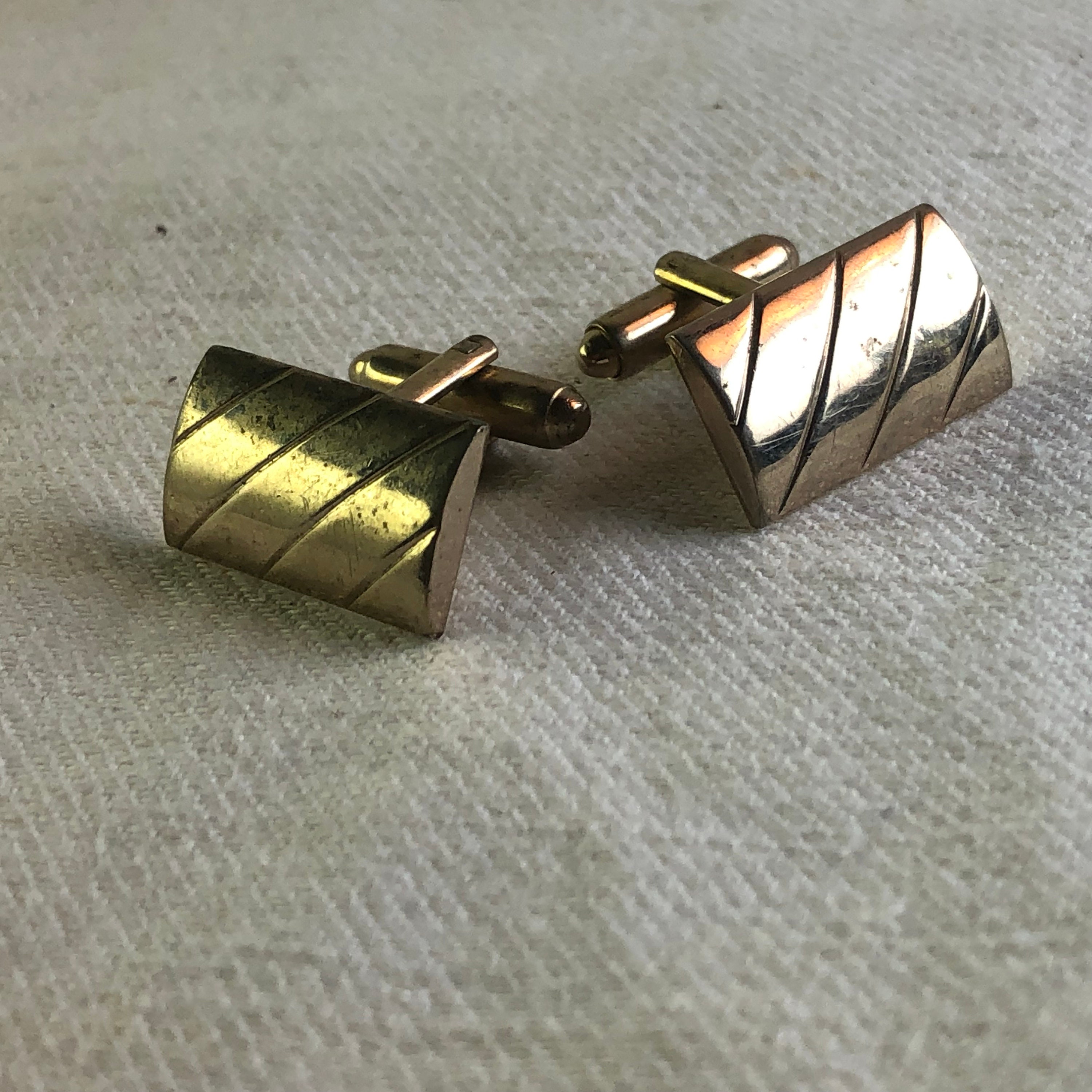Lot of 5 Vintage Gold Tone Cufflink Sets No Hallmarks - Varied Styles ...