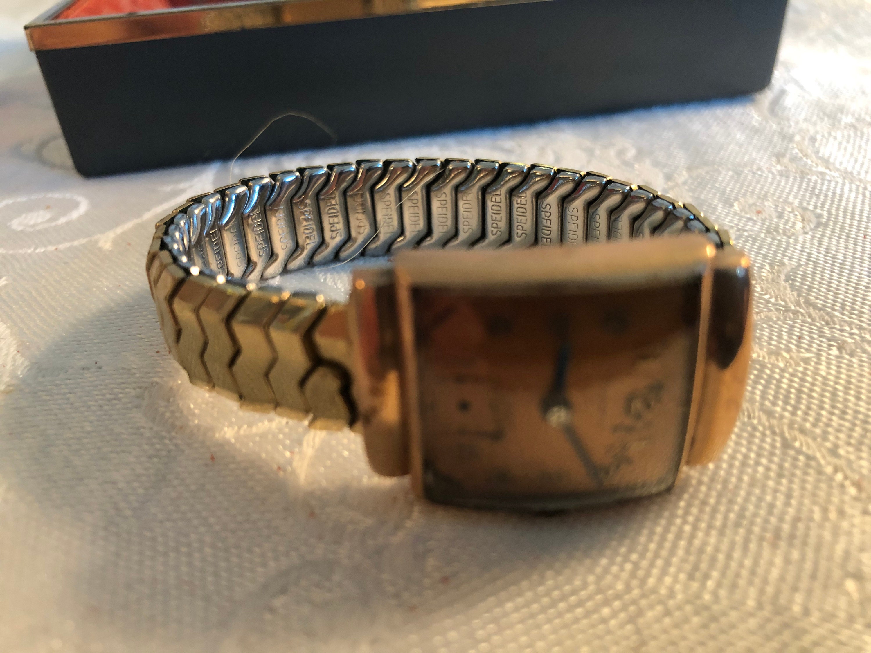 Munwill Antique Mens Wrist Watch 10K Gold Upper Sterling Back Swiss 17 ...