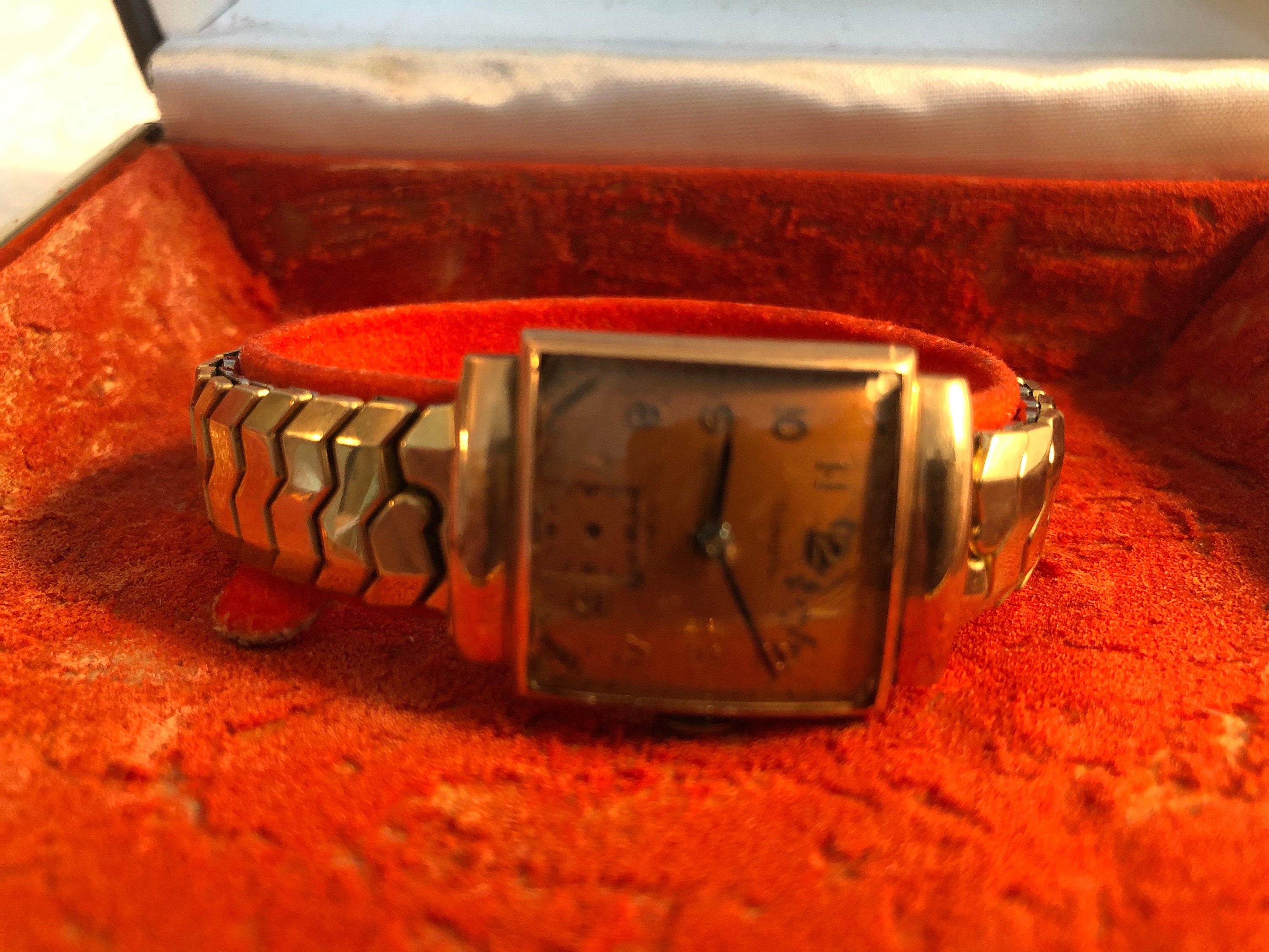 Munwill Antique Mens Wrist Watch 10K Gold Upper Sterling Back Swiss 17 ...