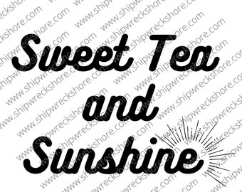 Sweet Tea and Sunshine SVG, Pdf, Png and Jpeg - Etsy