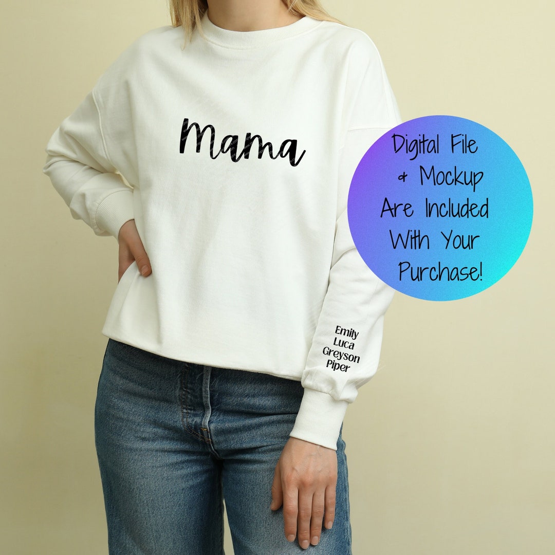 Mama W/ Kids Names- SVG | PNG | JPG - Etsy