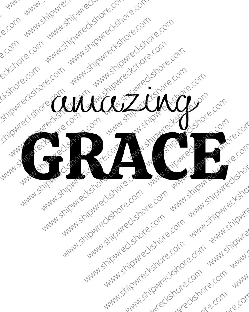 Amazing Grace- Cursive - SVG | PNG | JPG - Etsy