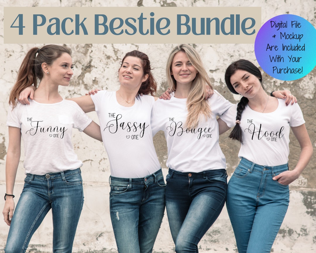 4 Pack Bestie Bundle SVG PNG JPG Mock-up Included - Etsy