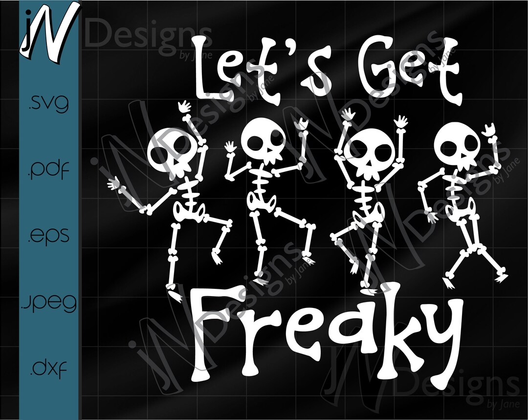 Halloween SVG. Freaky Skeleton EPS. Spooky Template. Dancing Skeleton ...