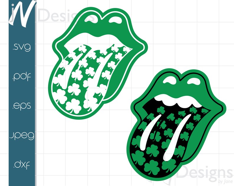 St. Patrick's Day SVG. Shamrock Tongue EPS. St. Pat's Lips PDF. Kiss Me ...