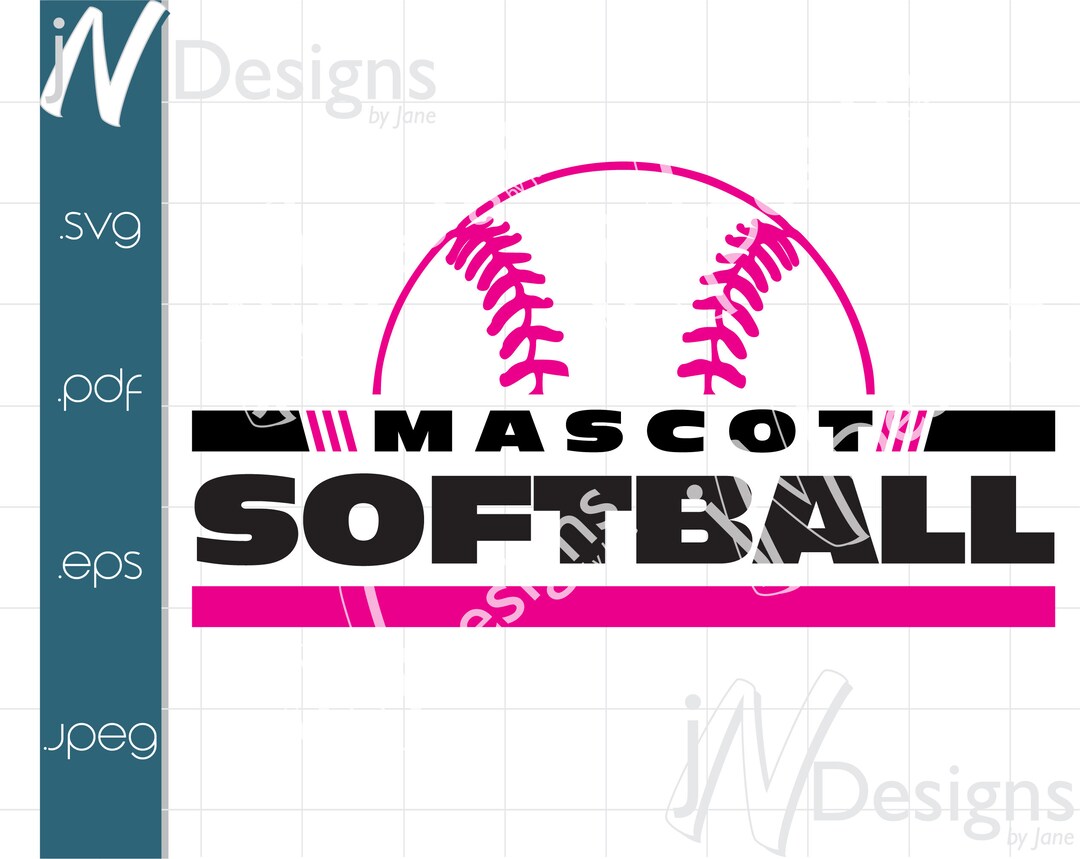 Softball Team SVG. Softball Template PDF. Softball Mascot EPS ...