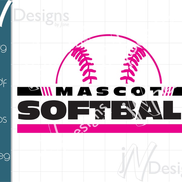 Softball Team SVG. Softball Template PDF. Softball Mascot EPS ...
