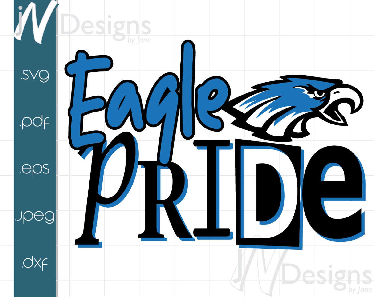 Eagle Pride Mascot Bundle SVG. Eagle Pride Vector File Bundle. Eagle ...