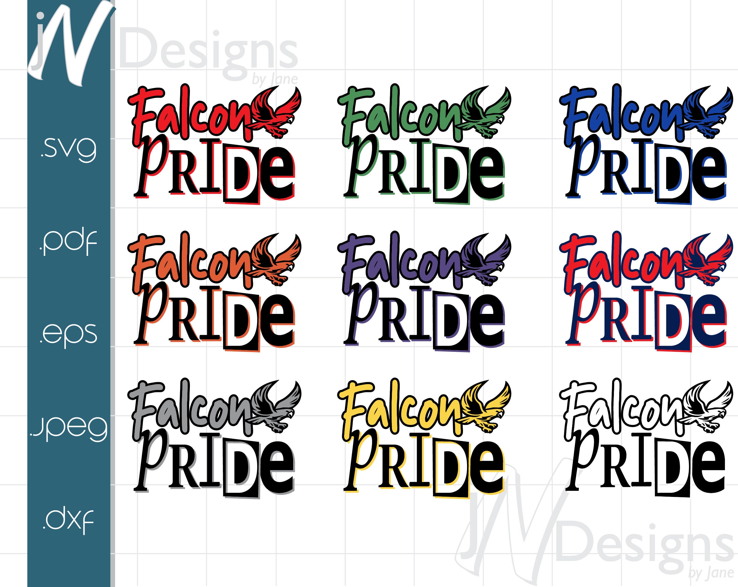 Falcon Pride SVG, Falcon Mascot Bundle SVG, Falcon Pride Vector File ...