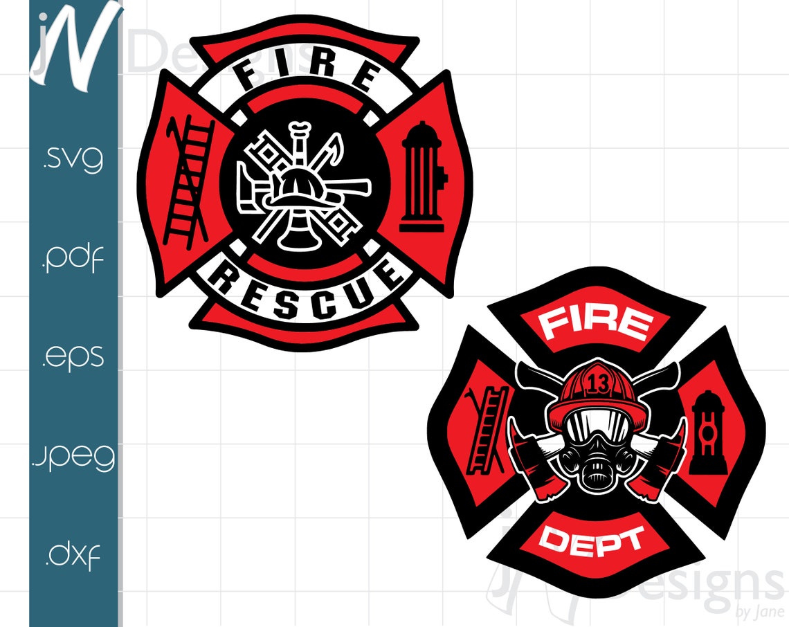 Fire & Rescue Maltese Cross SVG. Fire Department Vector File. Rescue ...