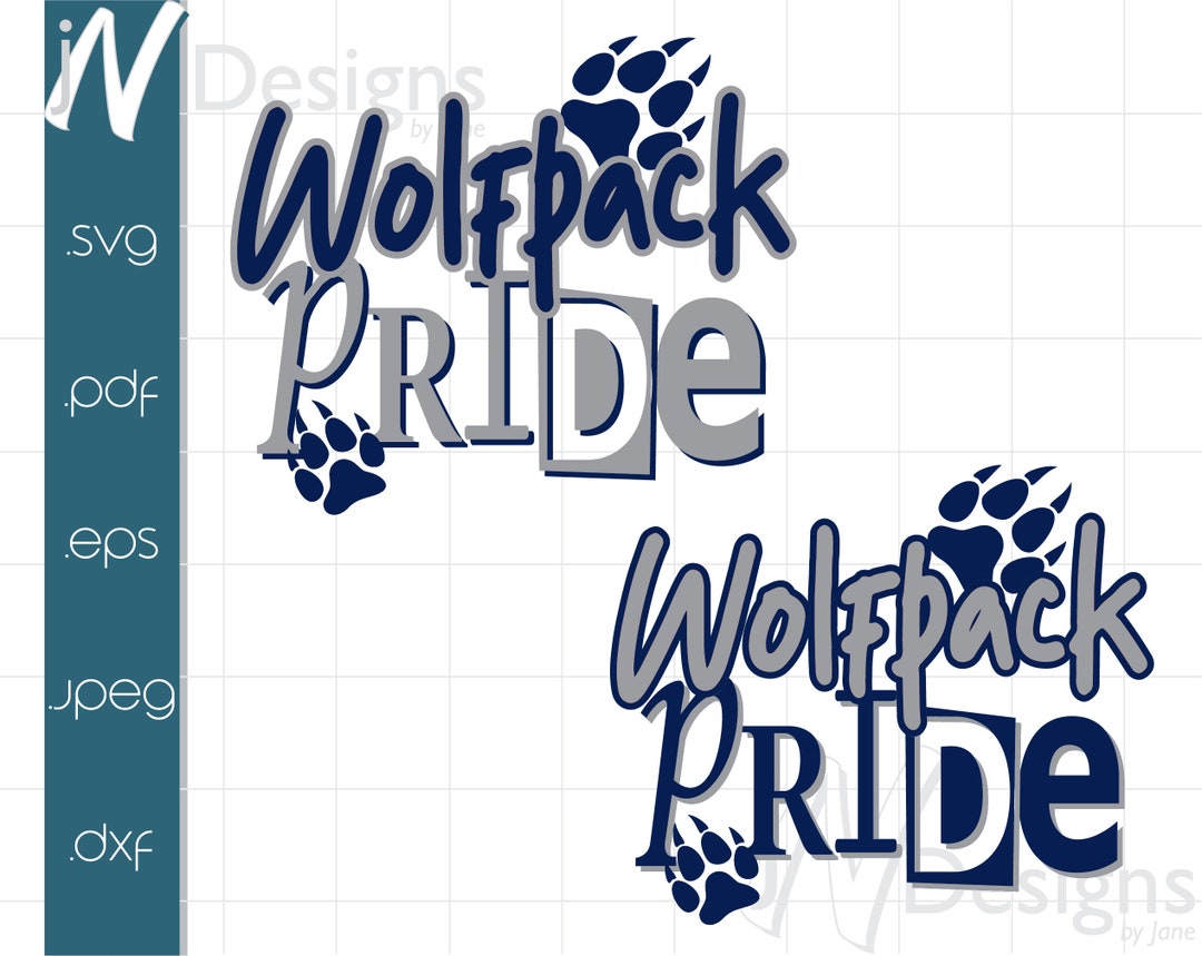 Wolfpack Pride Mascot Navy SVG. Wolfpack Pride Navy Vector File ...