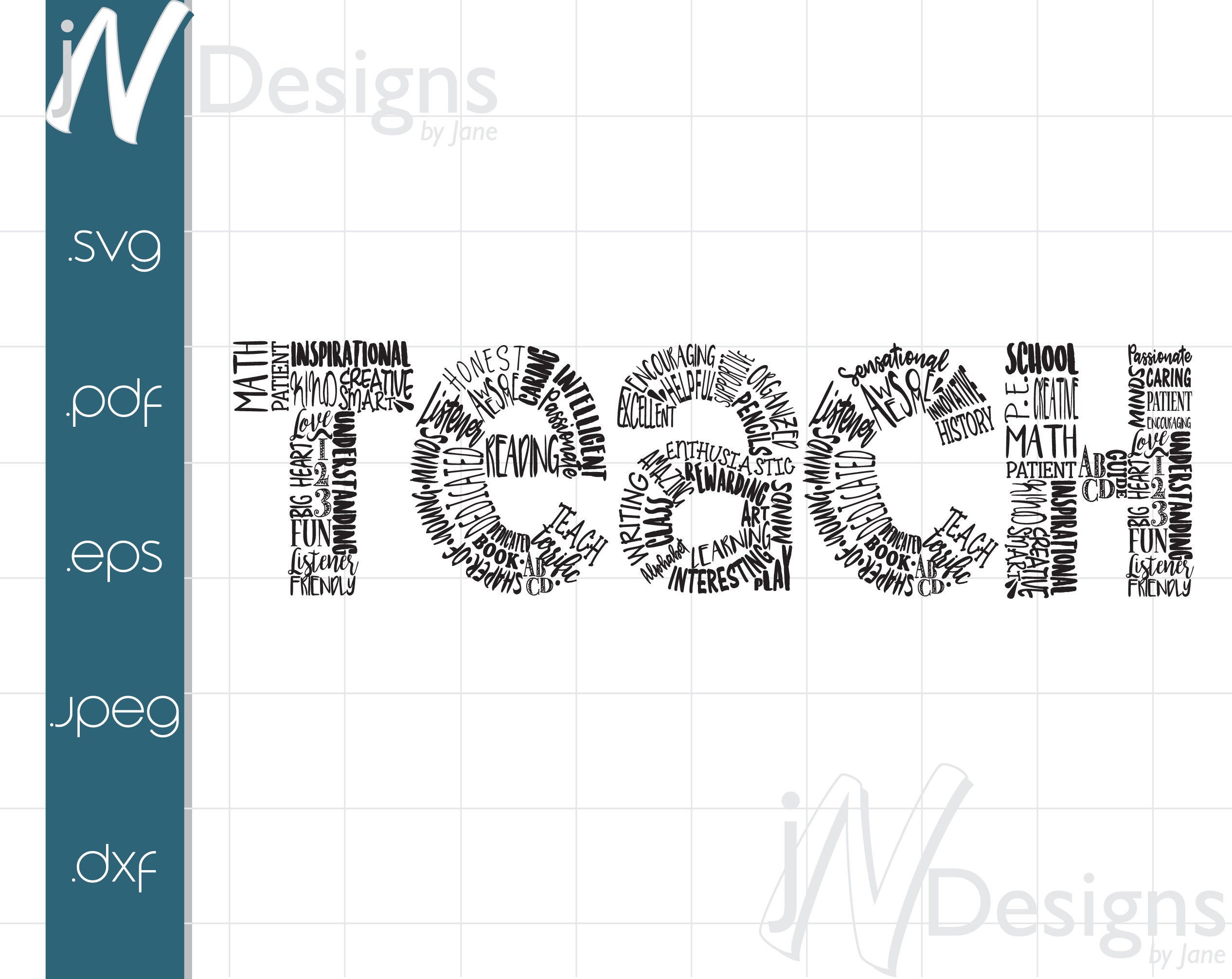 TEACH SVG. Teacher SVG. Teacher Vector Art. - Etsy