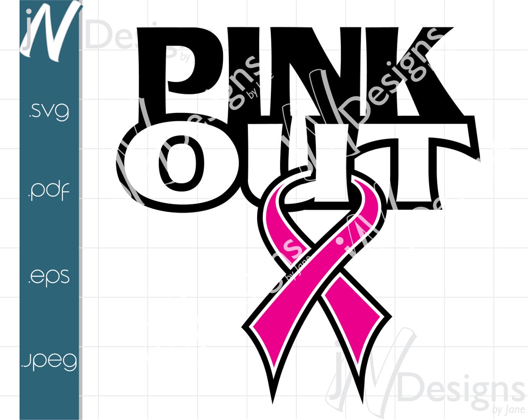 Pink Out SVG. Team Pink Out PDF. Cancer Awareness EPS. Breast Cancer ...