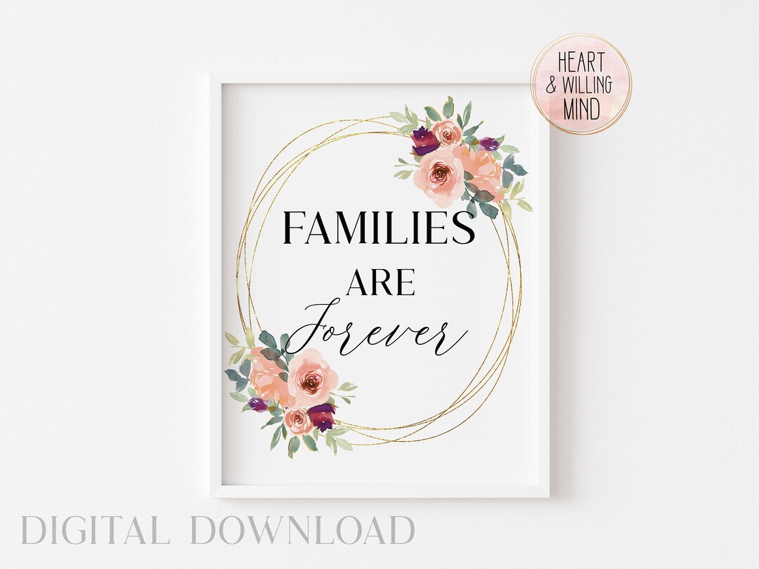 Families Are Forever LDS Print, Lds Home Decor, Christian Prints, Lds ...