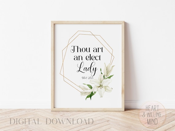 Elect Lady Lds Woman Lds Relief Society Quote Home Decor - Etsy Australia