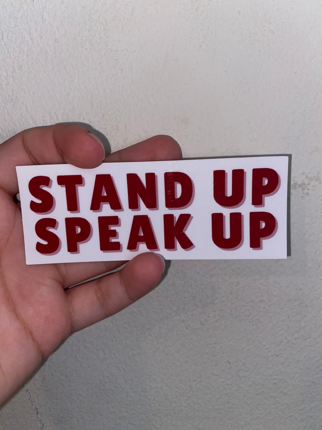 Stand up Speak up Sticker, Stand Up, Speak Up, Sticker, Red Sticker ...