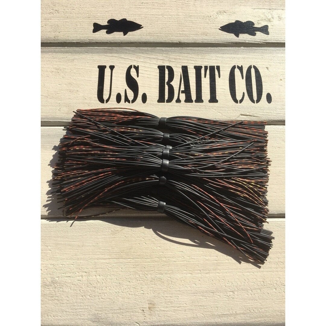 Bass Jig Skirts Living Rubber Lot of 10 Color Black Craw Replacement ...