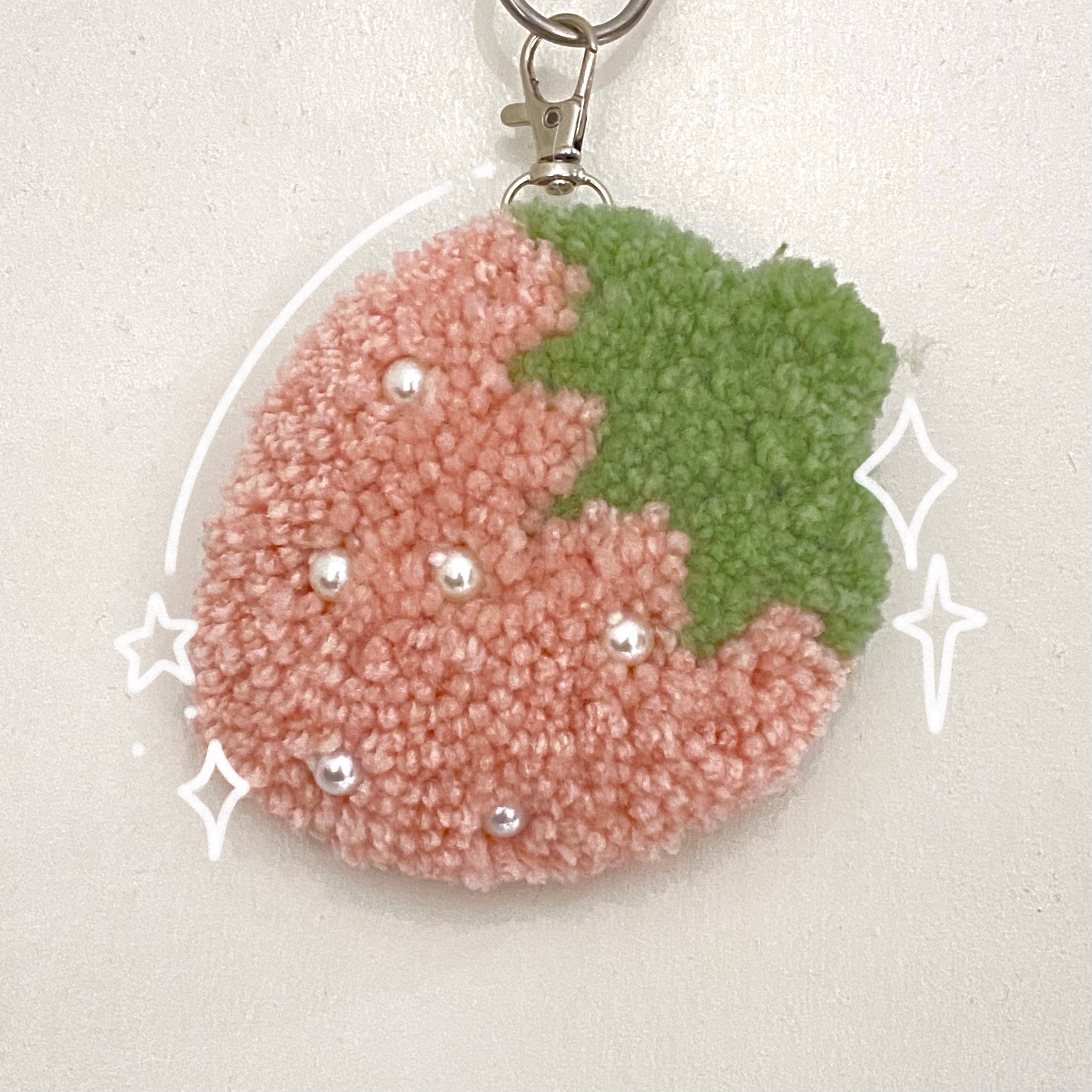 Fluffy Punch Strawberry Keychain / Bag Charm - Etsy