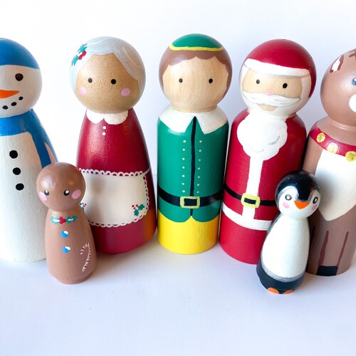 Christmas Peg Doll Sets - Etsy