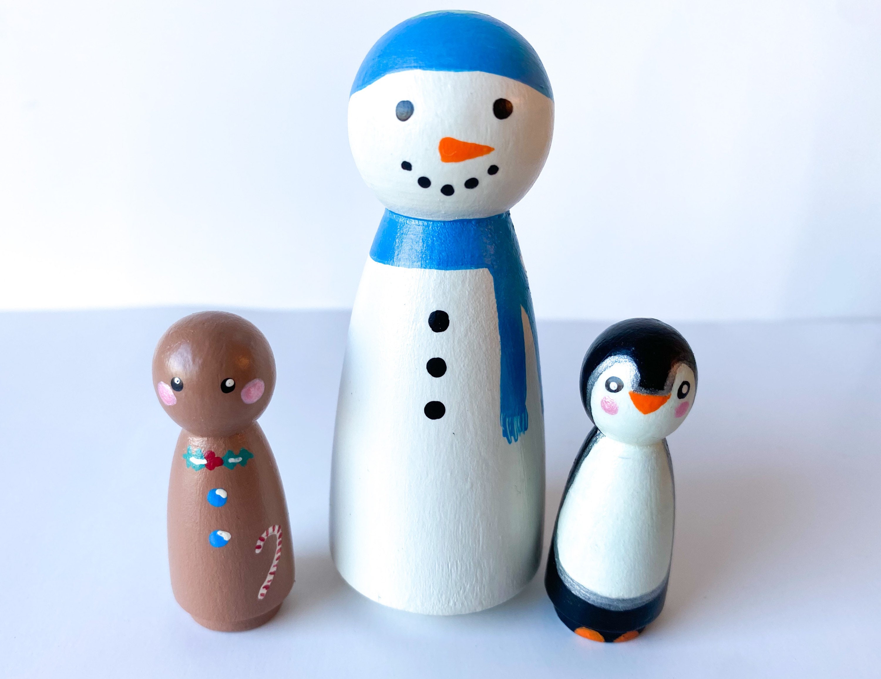 Christmas Peg Doll Set-santa Peg Doll Set-holiday Peg Doll | Etsy