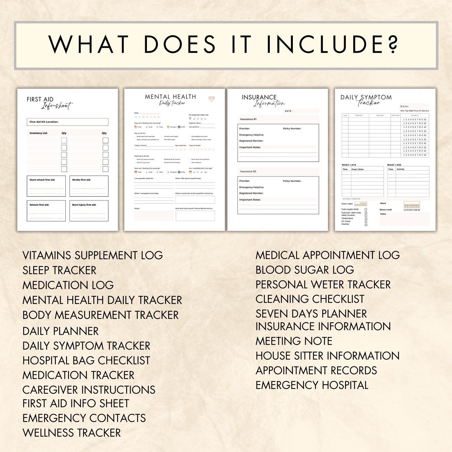 Medical Planner Printable | Health Care Planner Binder | Wellness ...