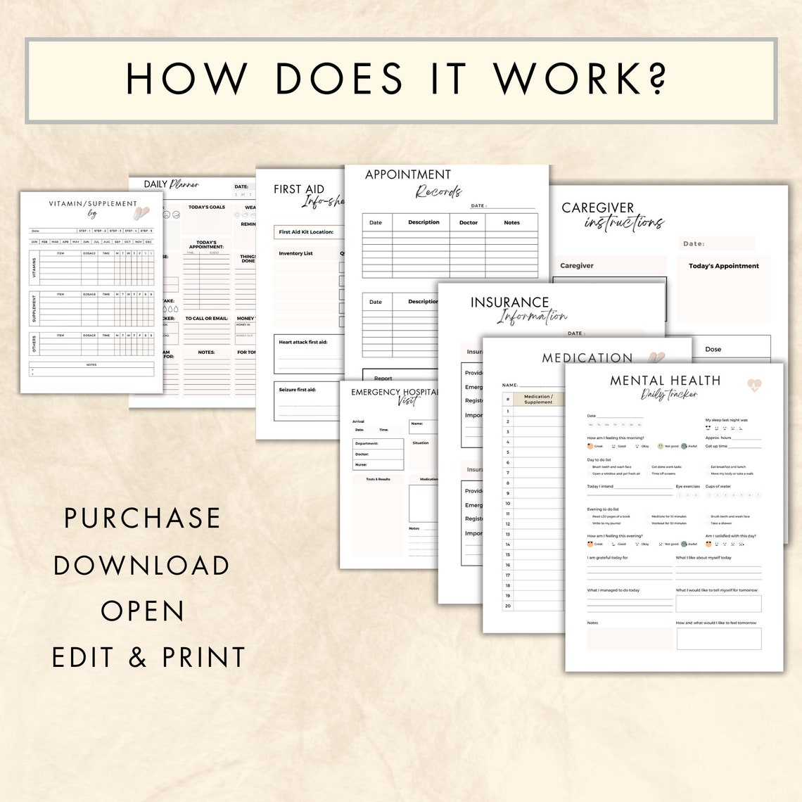 Medical Planner Printable | Health Care Planner Binder | Wellness ...