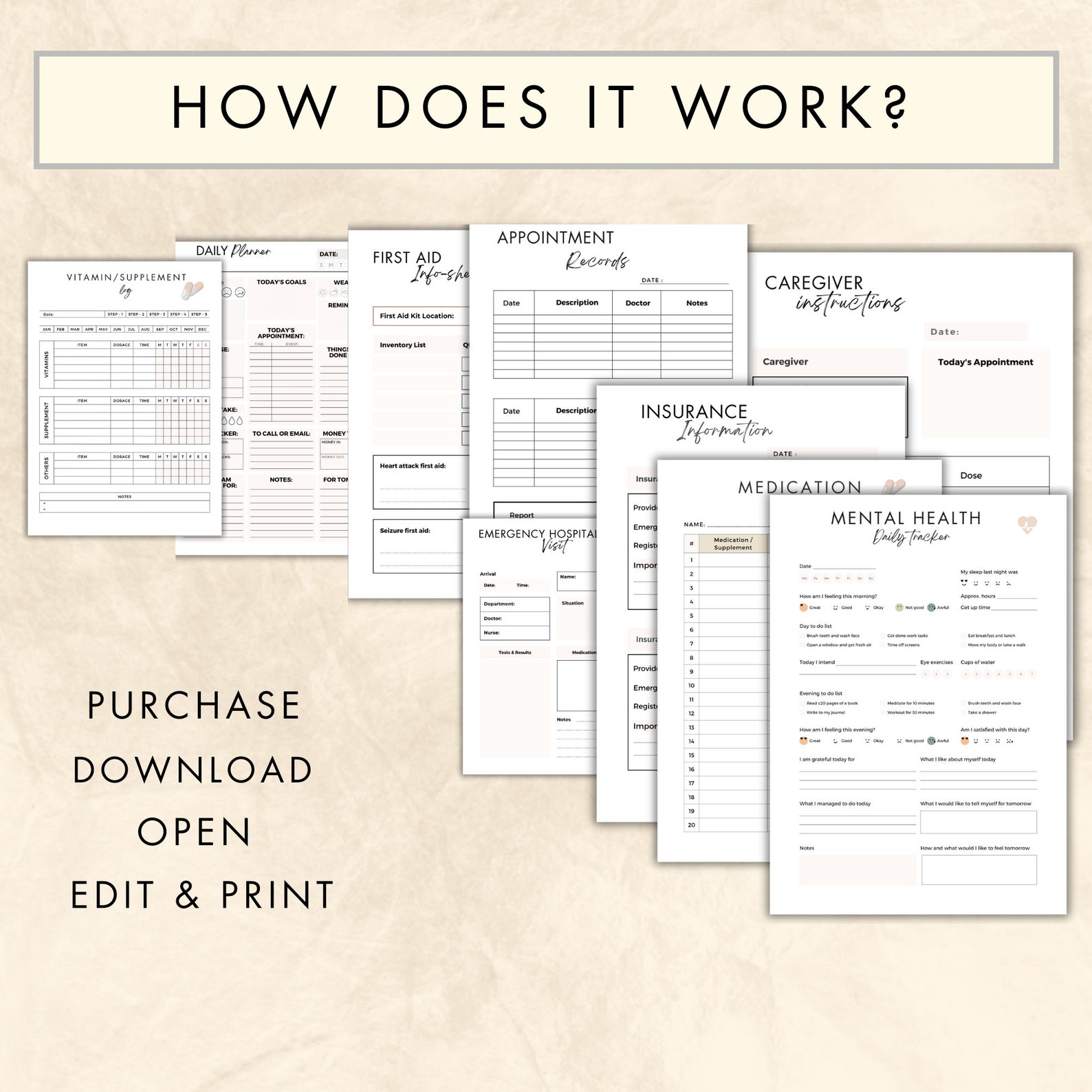 Medical Planner Printable | Health Care Planner Binder | Wellness ...