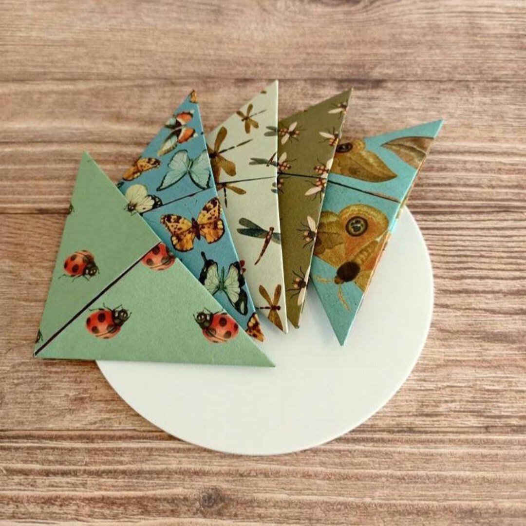 5 Origami Corner Bookmarks. Butterfly Bookmarks. Origami Bug Bookmarks ...