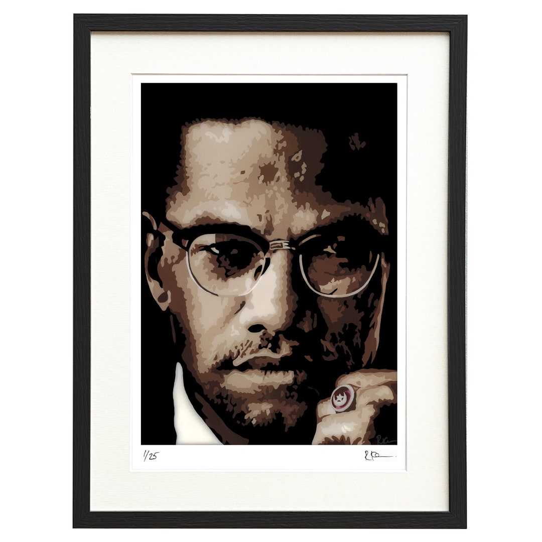 Malcolm X, Original Artwork, Framed Wall Art, Limited Edition Print of ...