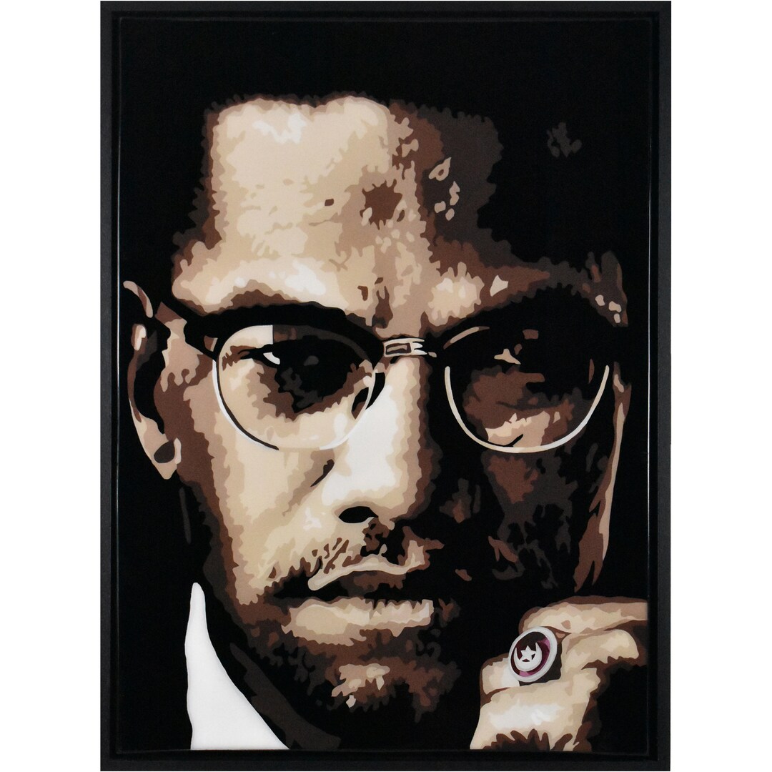 Malcolm X Painting, Original Artwork, Framed Art, Portrait, Modern Art ...