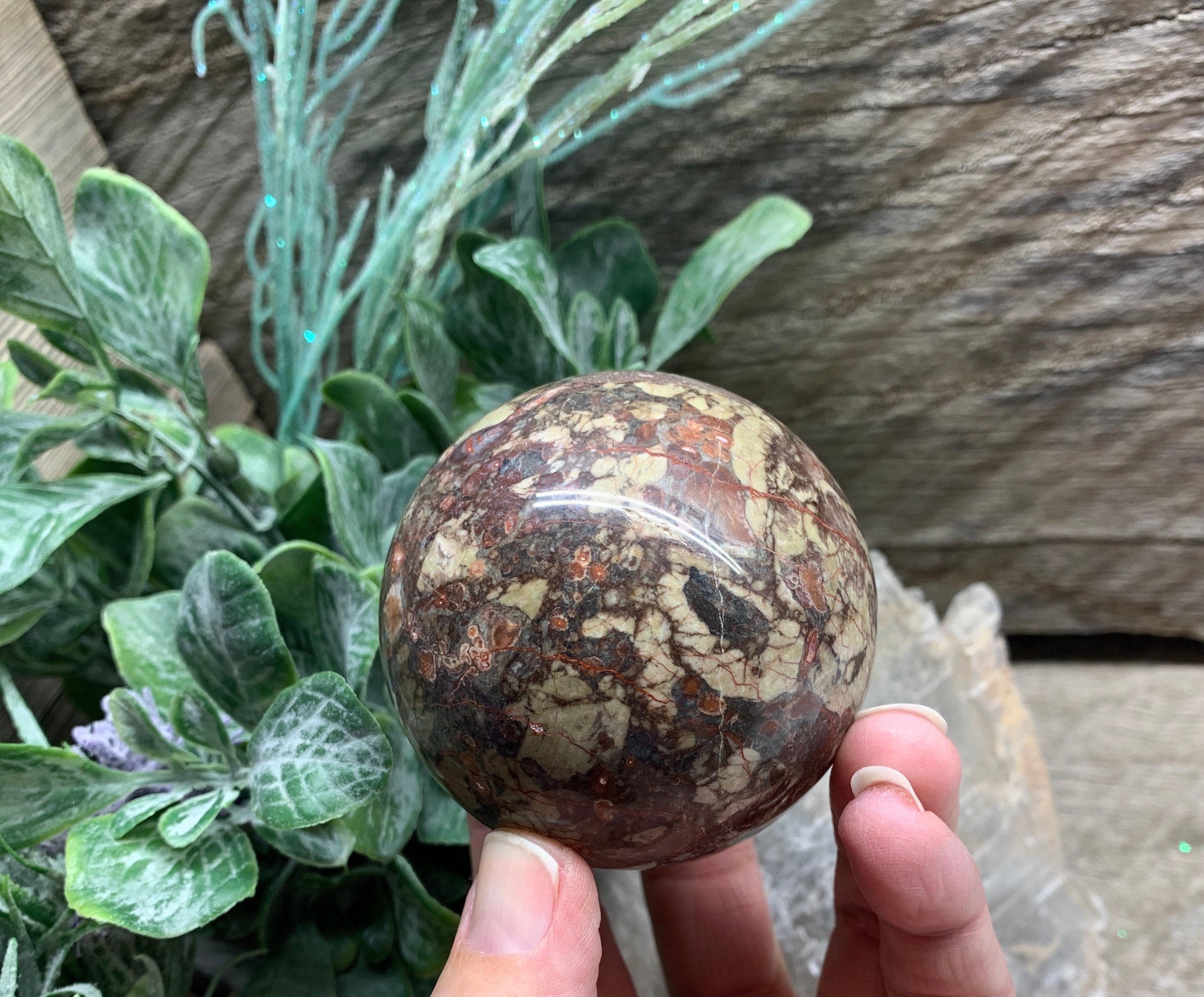 Home Décor Rocks & Geodes Flower Jade Sphere SPH-0466 etna.com.pe