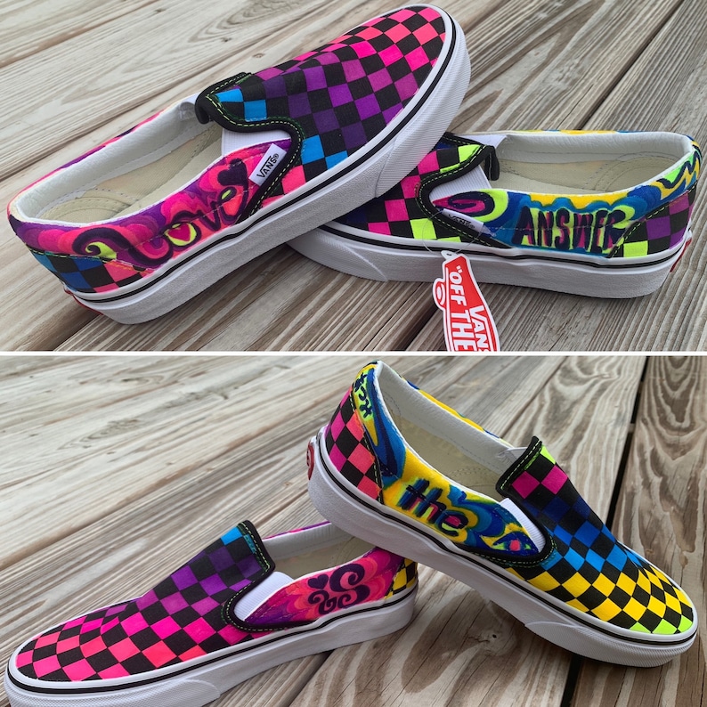Custom Vans "love is the Answer" Colorful Sneakers - Etsy