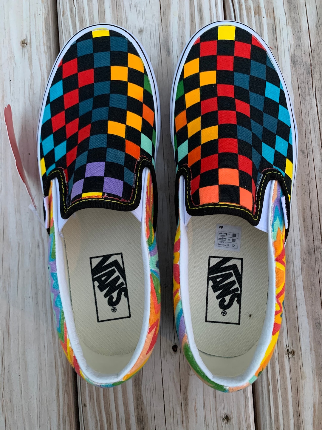 Custom Vans "this is a Test" Colorful Sneakers - Etsy