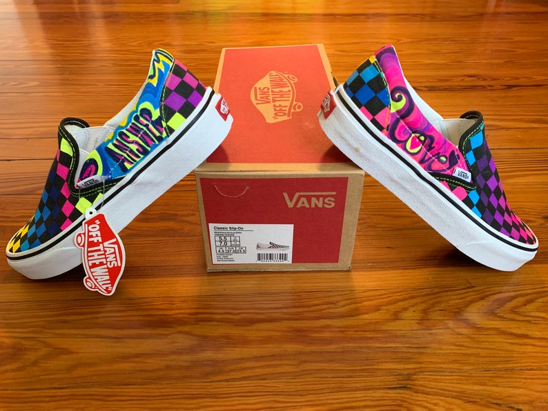 Custom Vans "love is the Answer" Colorful Sneakers - Etsy