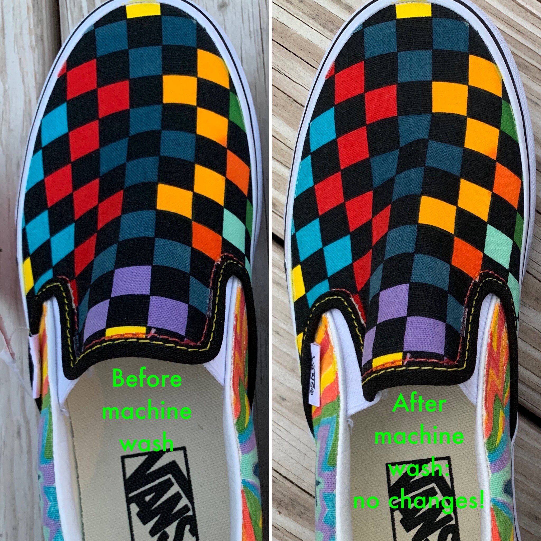 Custom Vans "this is a Test" Colorful Sneakers - Etsy