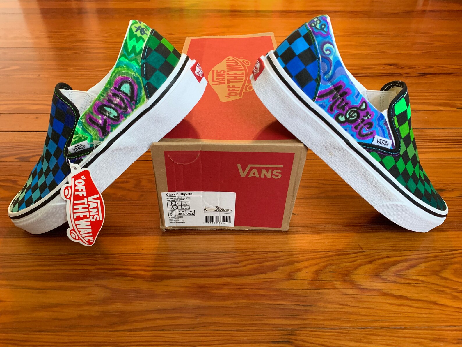Custom Vans "make Music Play Loud" Colorful Sneakers - Etsy