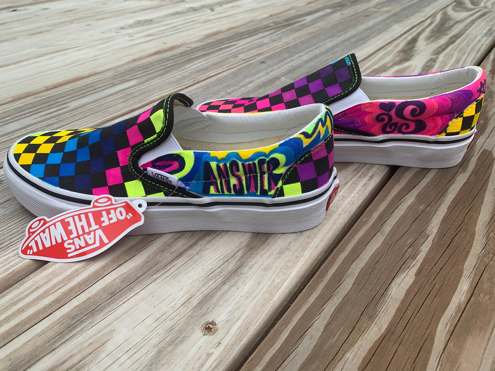 Custom Vans "love is the Answer" Colorful Sneakers - Etsy