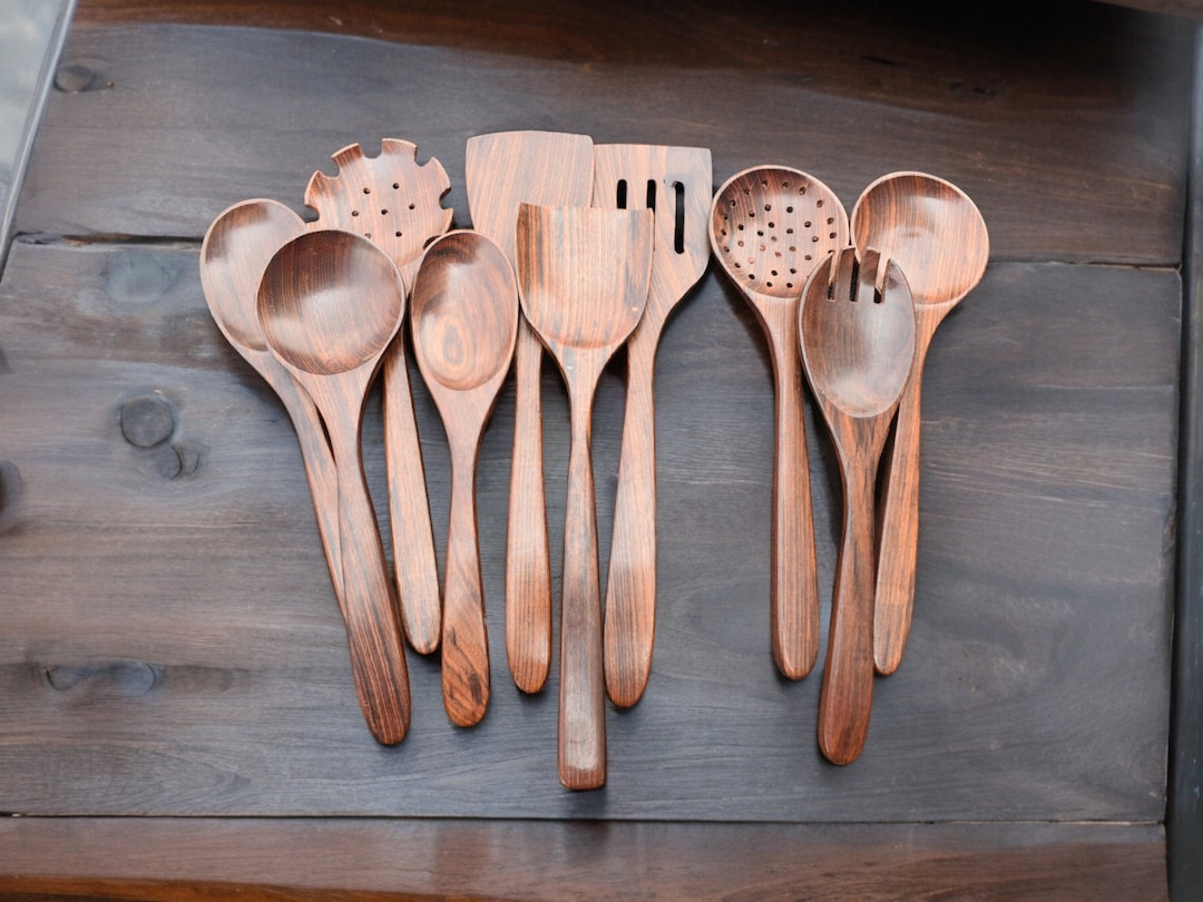 Handcrafted Wooden Cooking Utensil Set: Medieval Kitchen Spoons - Etsy