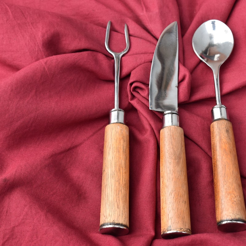 Wooden Handle Cutlery Set - Etsy
