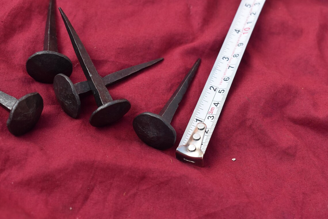 Pack of 5 Large Hand-forged Medieval Iron Nails — Viking Age ...