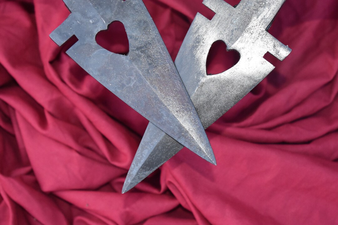 Hand Forged Point Heart Shape Spearhead High Carbon Steel Set of 2 - Etsy