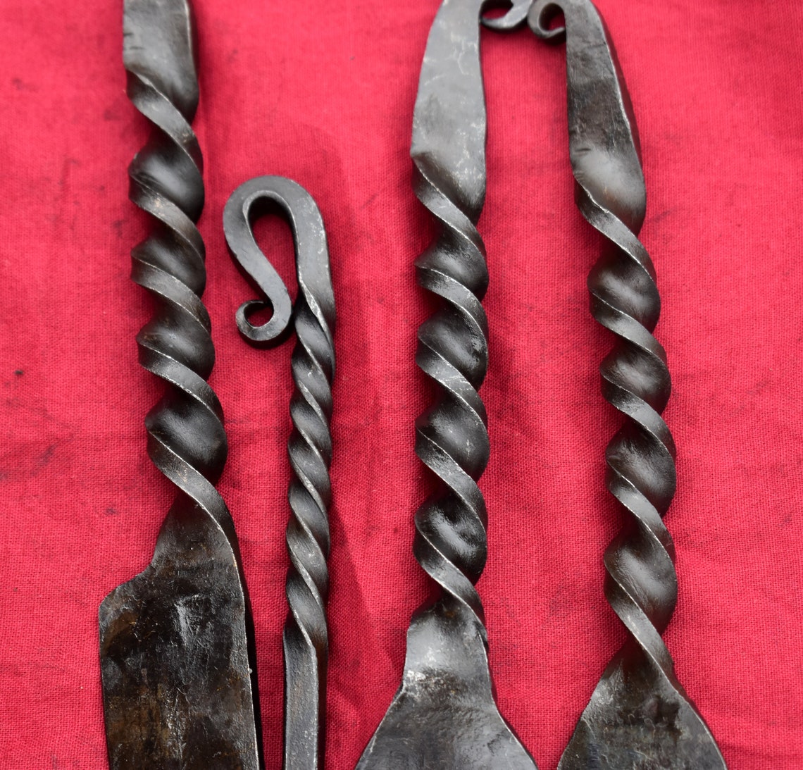 Medieval Hand-forged Cutlery Set With Leather Pouch - Etsy