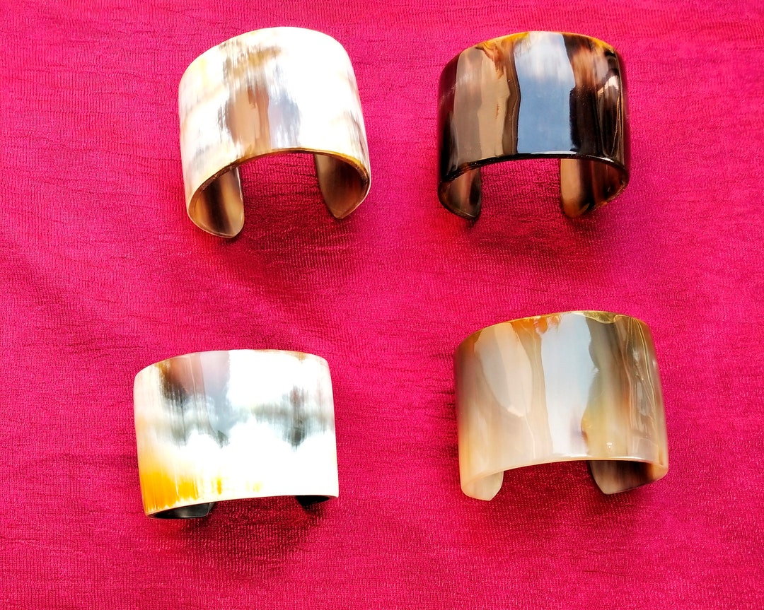 Natural Viking Buffalo Horn Cuff Bracelet set of 4 - Etsy