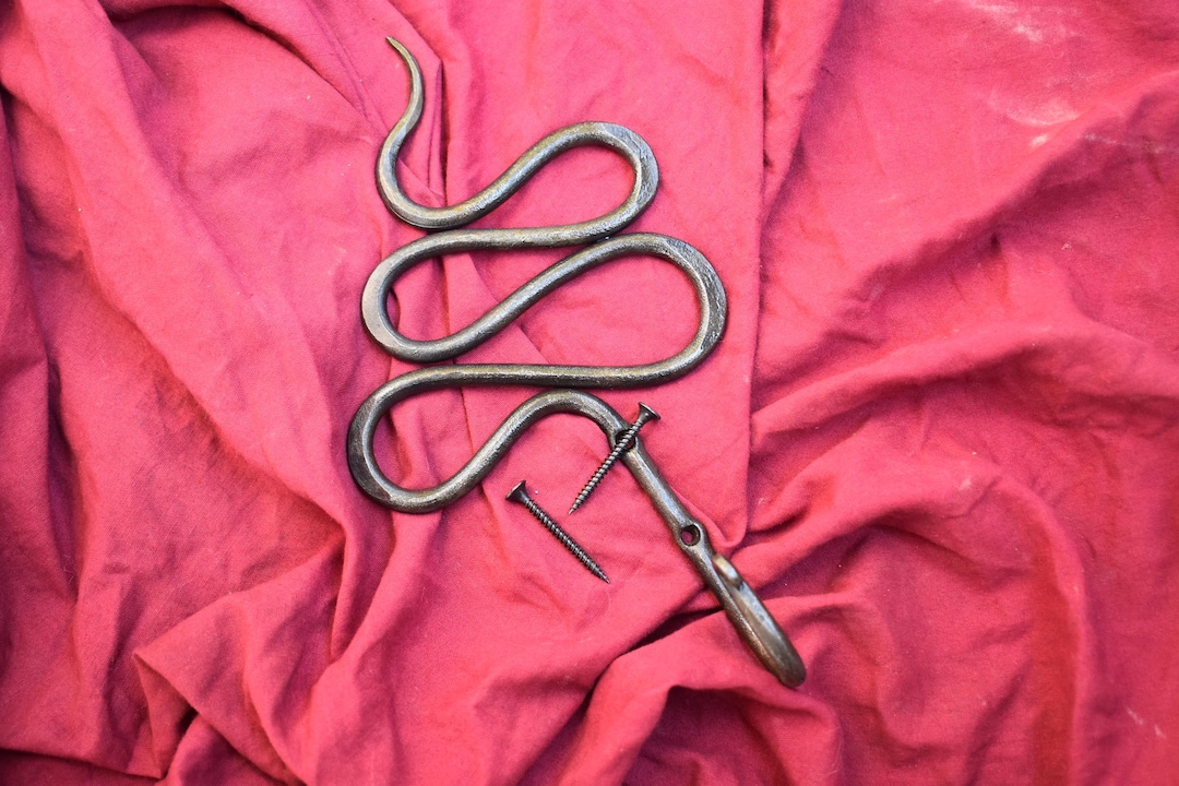 Hand Forged Medieval Viking Snake Design Iron Coat Hook . - Etsy