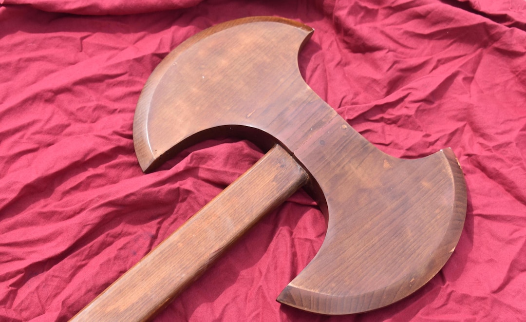 Handcrafted Wooden Training Practice Double Axe With Handle. - Etsy