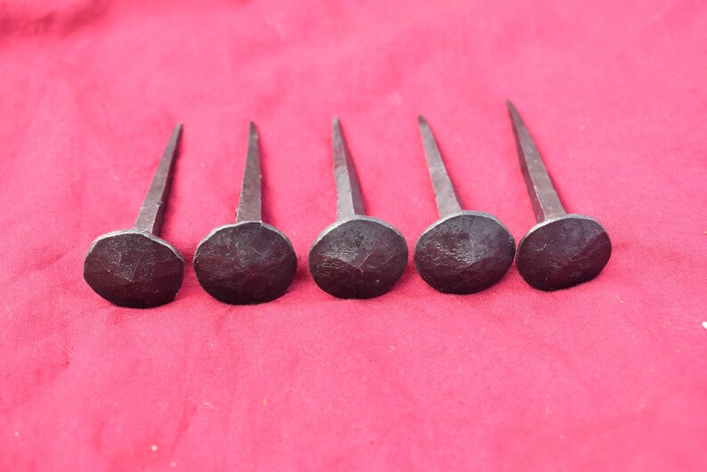 Pack of 5 Large Hand-forged Medieval Iron Nails — Viking Age ...